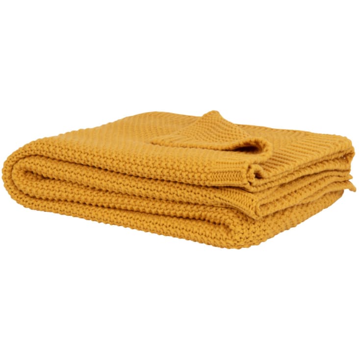 Gelbe Strickdecke, 130x170cm | Maisons du Monde