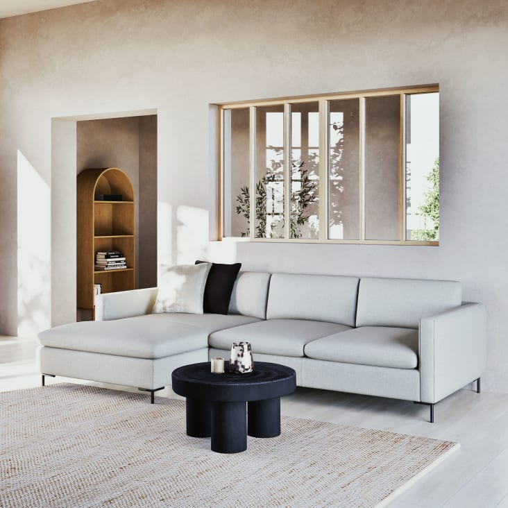 Gemêleerd beige hoekzetel met linkse hoek en 4/5 zitplaatsen City ...