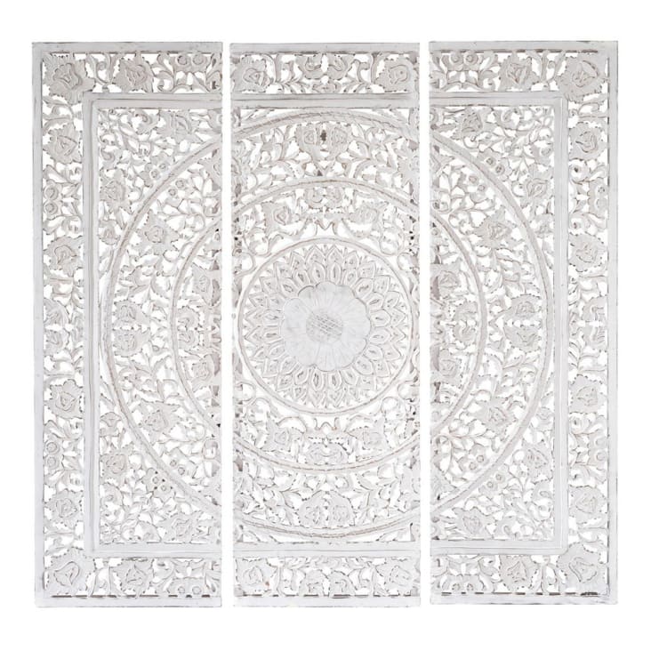 Gesneden wit drieluik wanddecor 152x150 Andaman | Maisons du Monde