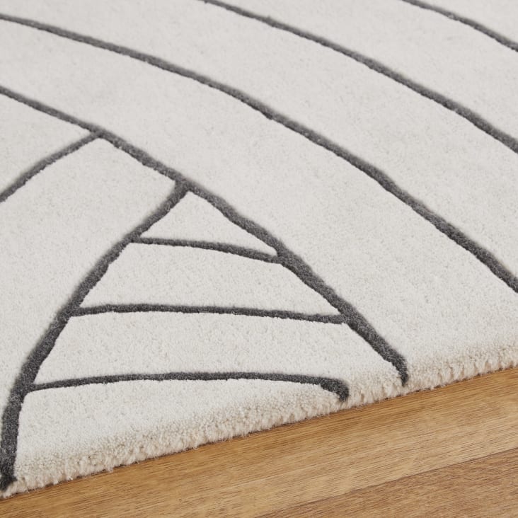 Getuft wollen tapijt met grafisch motief, gebroken wit, 160 x 230 cm ...