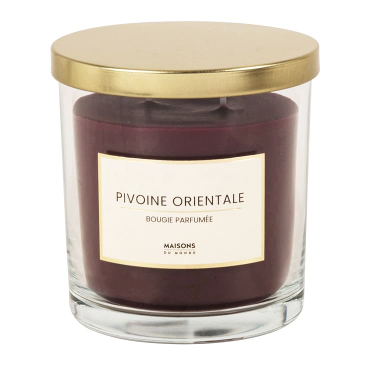 Geurkaars in glas met metalen deksel, paars Colorama | Maisons du Monde