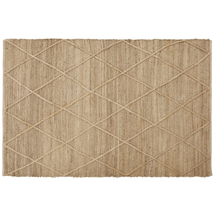 Geweven juten tapijt met gevlochten koordjes 160 x 230 cm Garret ...