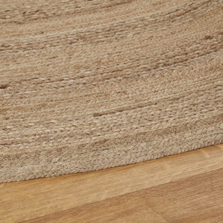 Geweven rond tapijt van jute, beige, ∅ 250 cm BRAGA | Maisons du Monde