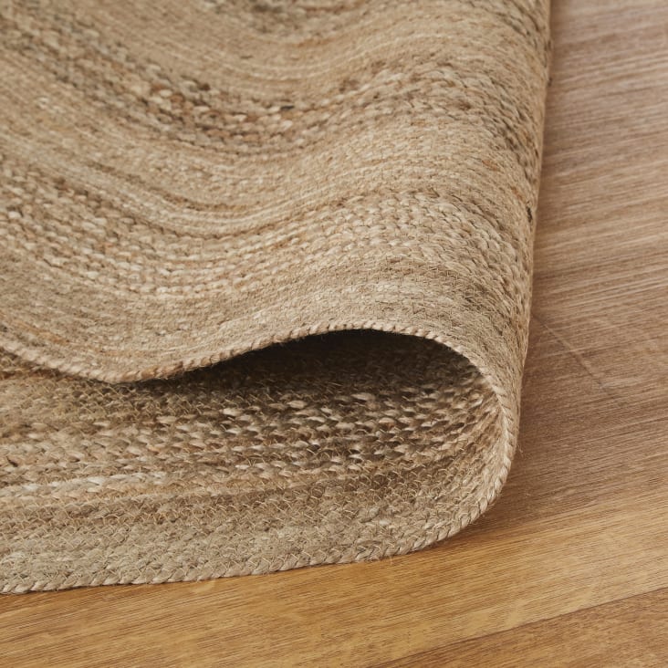 Geweven rond tapijt van jute, beige, ∅ 250 cm BRAGA | Maisons du Monde