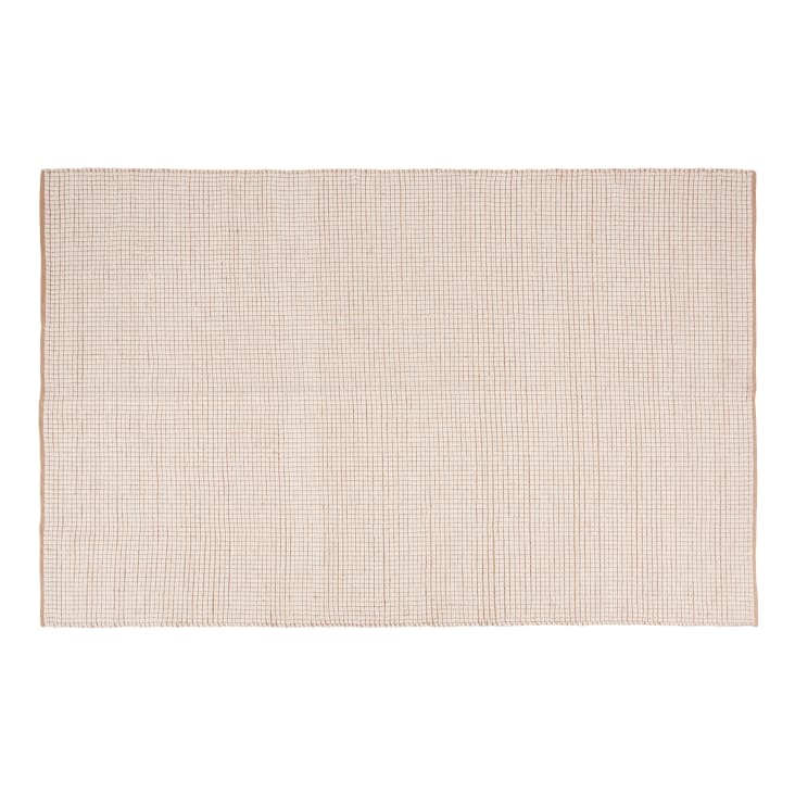 Geweven tapijt van wol en jute in gebroken wit en beige 160x230 Liseto ...