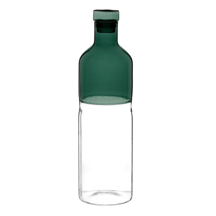 Glazen fles, transparant en groen, 1L | Maisons du Monde