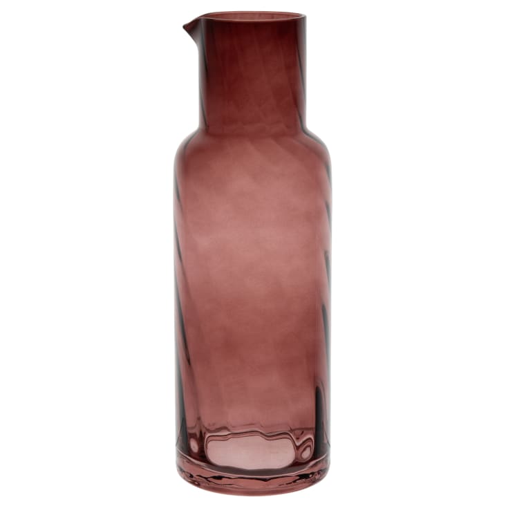 Glazen karaf met paarse spiraal-effect 1L Folk | Maisons du Monde