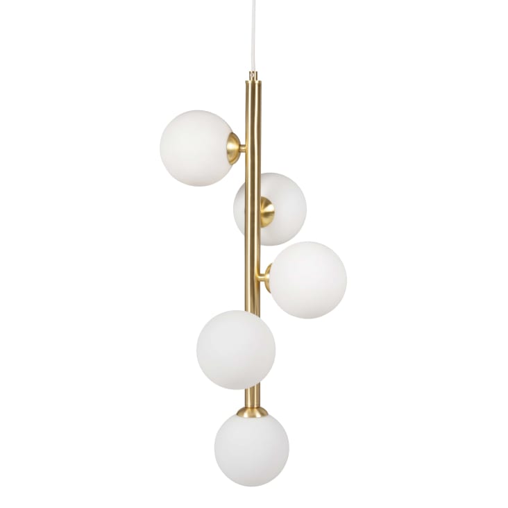 Gouden hanglamp met witte bollen New York | Maisons du Monde