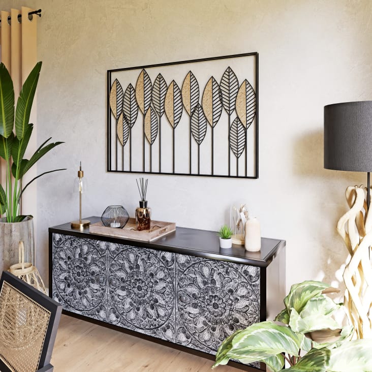 Goudkleurige metalen lamp met glazen lampenkap Vilma | Maisons du Monde