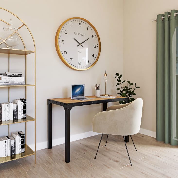 Goudkleurige metalen lamp met glazen lampenkap Vilma | Maisons du Monde