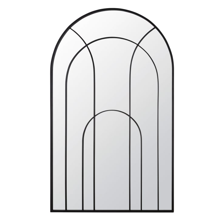Grand miroir arche en métal noir 110x180 Solebury | Maisons du Monde