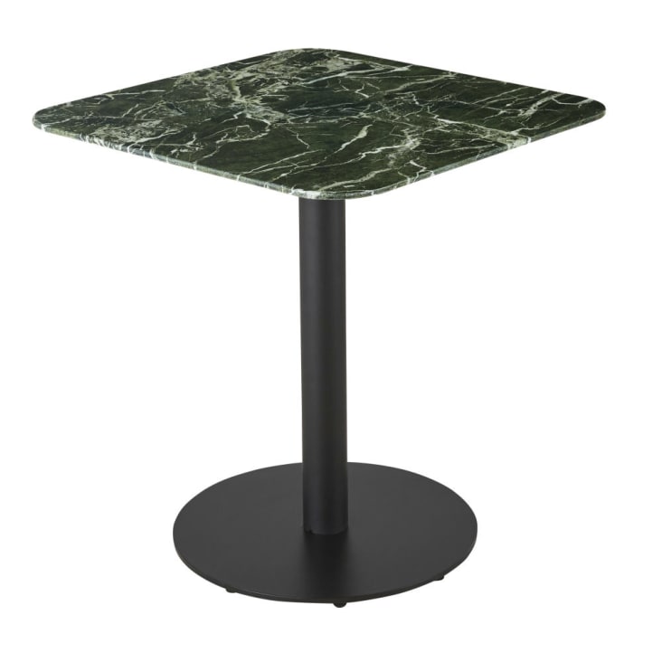 Groen glazen tafelblad met marmereffect voor 2 personen en ...