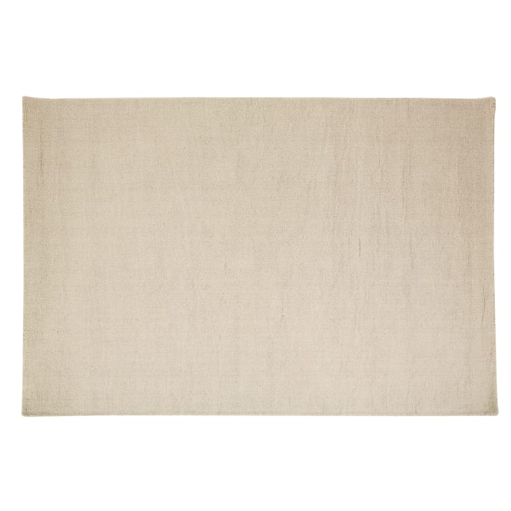 Handgeweven wollen tapijt, beige, 160 x 230 cm Softy | Maisons du Monde