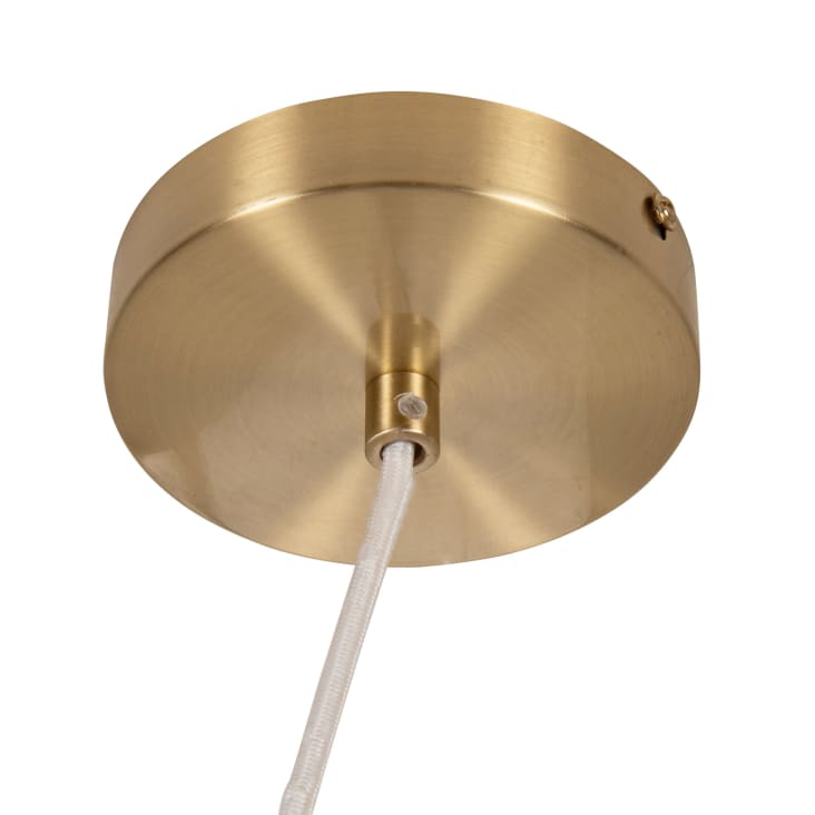 Hanglamp van geplisseerd wit gerecycled polyester en opaal glazen bol ...