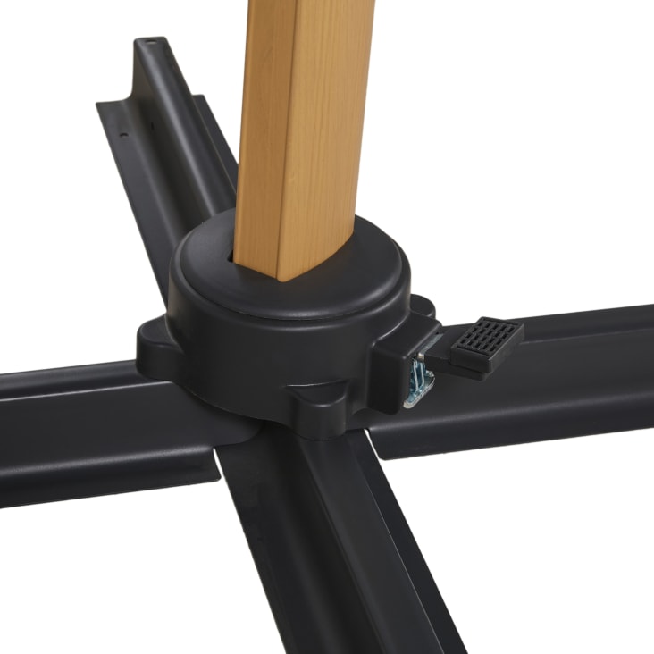 Hangparasol van 3 x 3 m van aluminium met houtlook en antracietgrijze ...