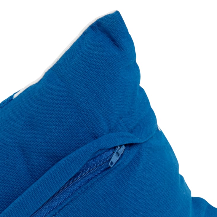 Housse de coussin blanc brodé à motif bleu et rose pâle 50x30 SOUAM ...