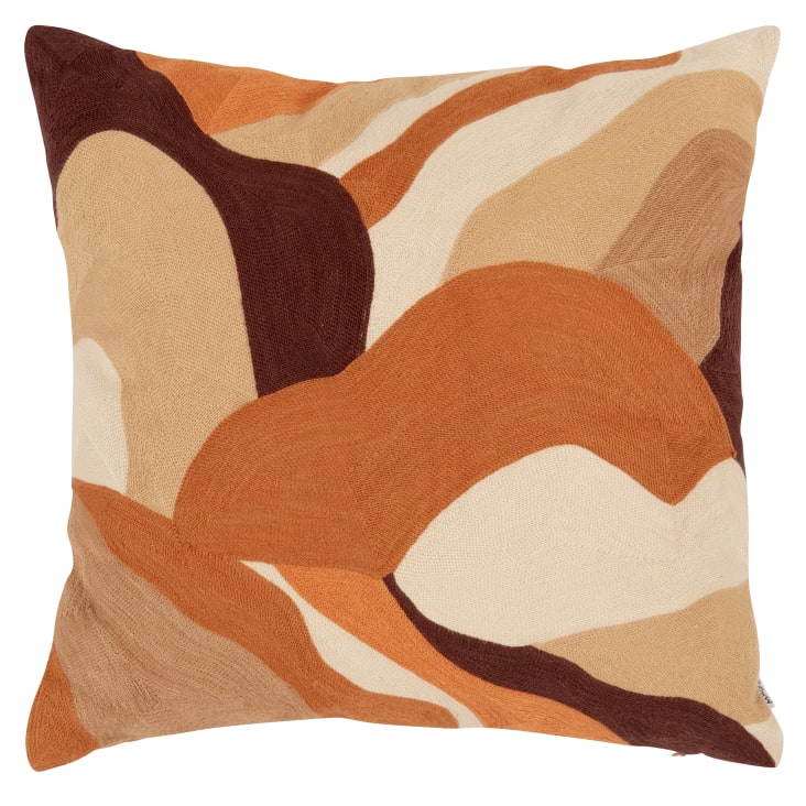 Housse de coussin brodée motif multicolore 40x40 Angus | Maisons du Monde