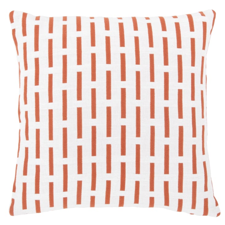 Housse de coussin tissé terracotta et écru 40x40 CATTORI | Maisons du Monde