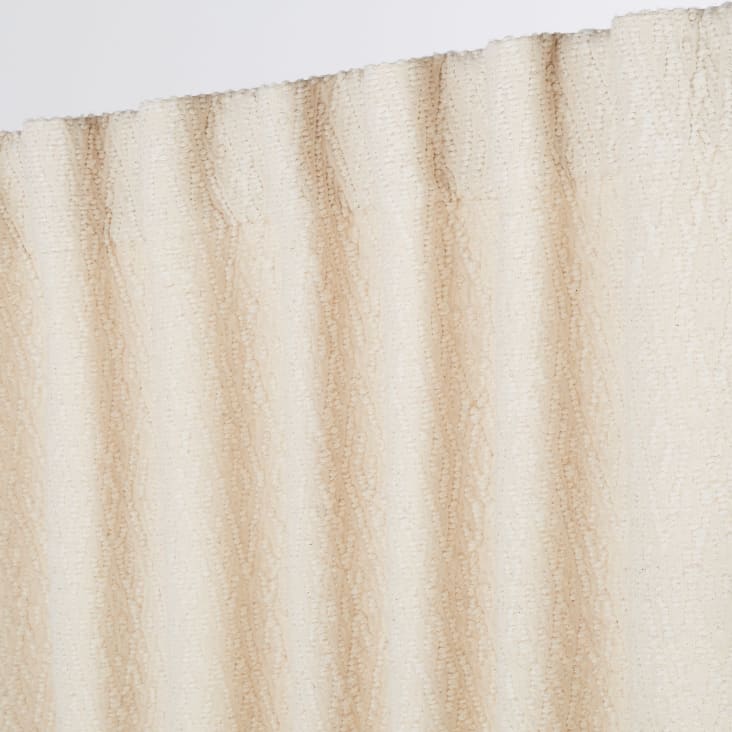 Jacquard-Vorhang mit Schlaufen aus gewebter Baumwolle, weiß, 1 Vorhang ...