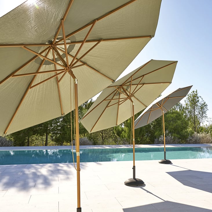 Kantelbare parasol van aluminium en kakigroene stof 3x3 m Palma ...