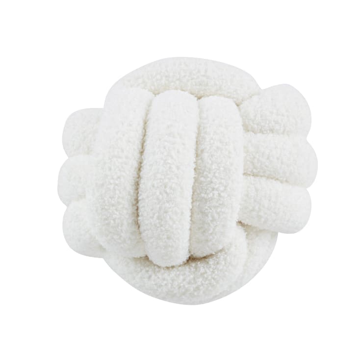 Kissen aus Bouclé-Stoff, ecru, D30cm Croff | Maisons du Monde