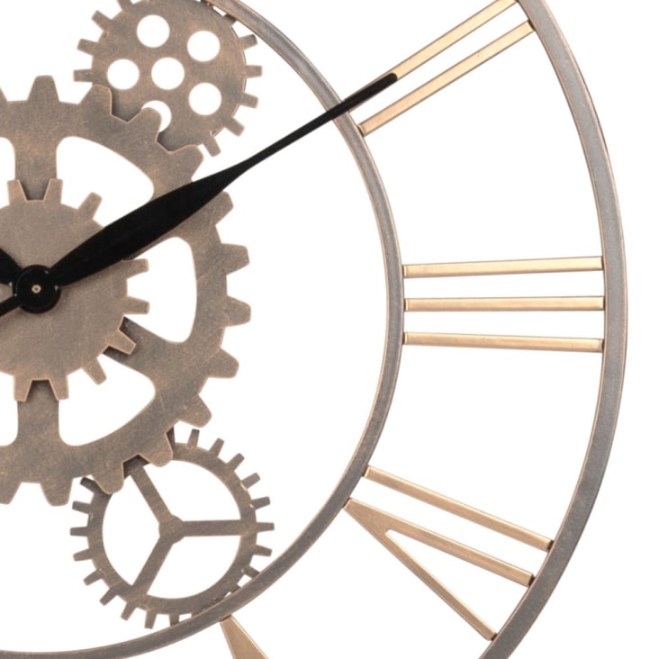 Klok met raderwerk van verguld metaal D68 PLANO | Maisons du Monde