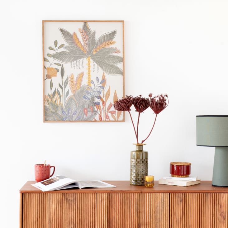 Kunstdruck, beige, goldfarben, rot und grün, 48x60cm RESA | Maisons du Monde