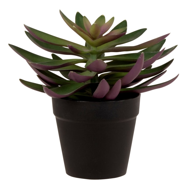 Kunstplant groen, paars en zwarte pot Pauline | Maisons du Monde