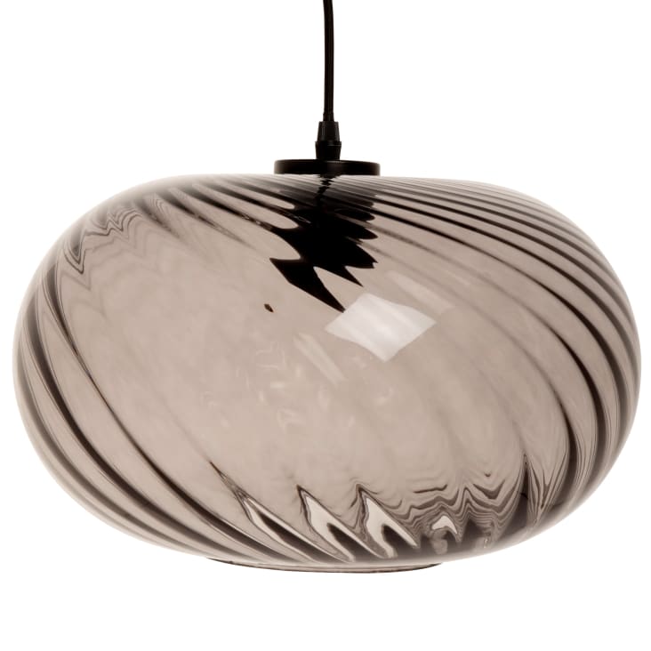 Lampada a sospensione in vetro striato grigio scuro Olney | Maisons du ...