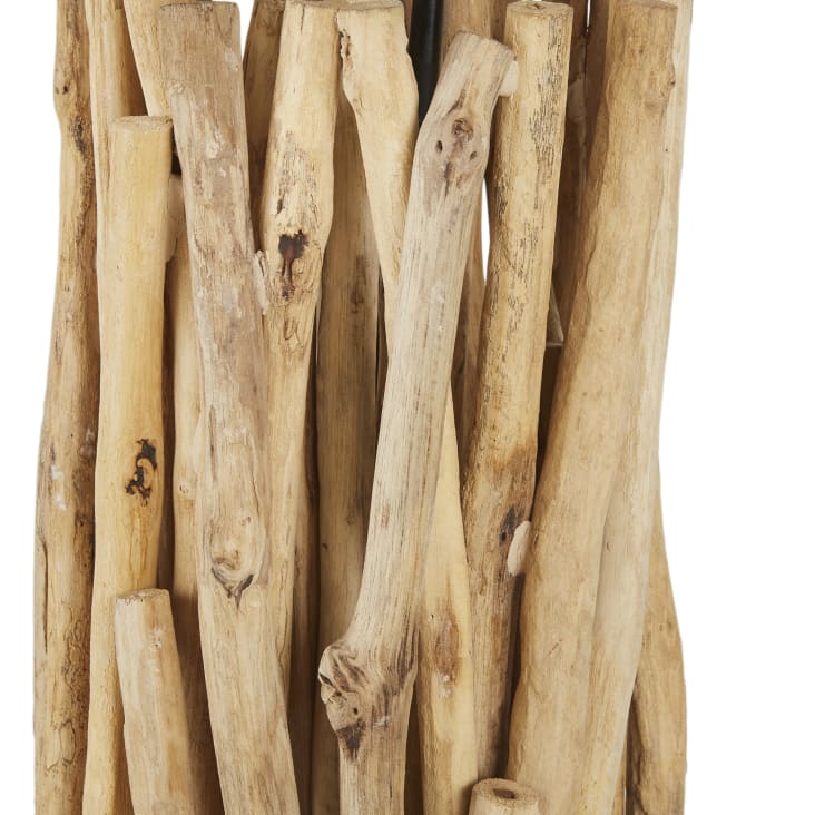 Lámpara de pie de madera de samán con pantalla de yute Alt. 165 JARLOW ...