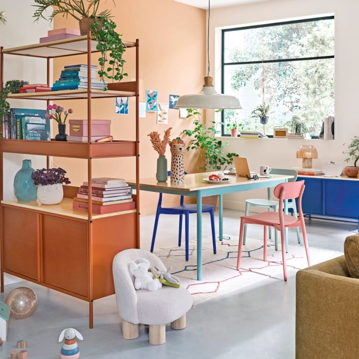 Lámpara de techo de metal de color marfil y mango Nora | Maisons du Monde