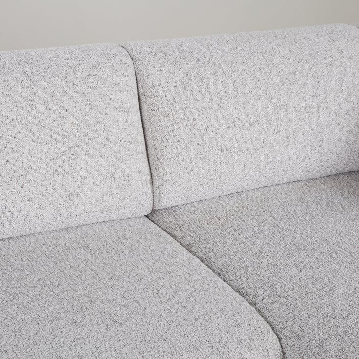 Linkse hoekbank 4/5-zits in lichtgrijs gemêleerd geweven stof Nemo ...