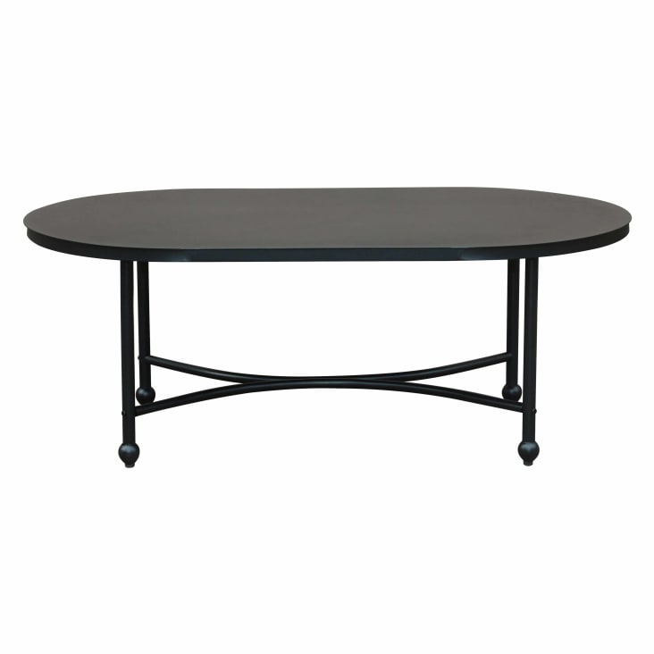 Mesa de centro de jardim em aço preto L120 Marignane | Maisons du Monde