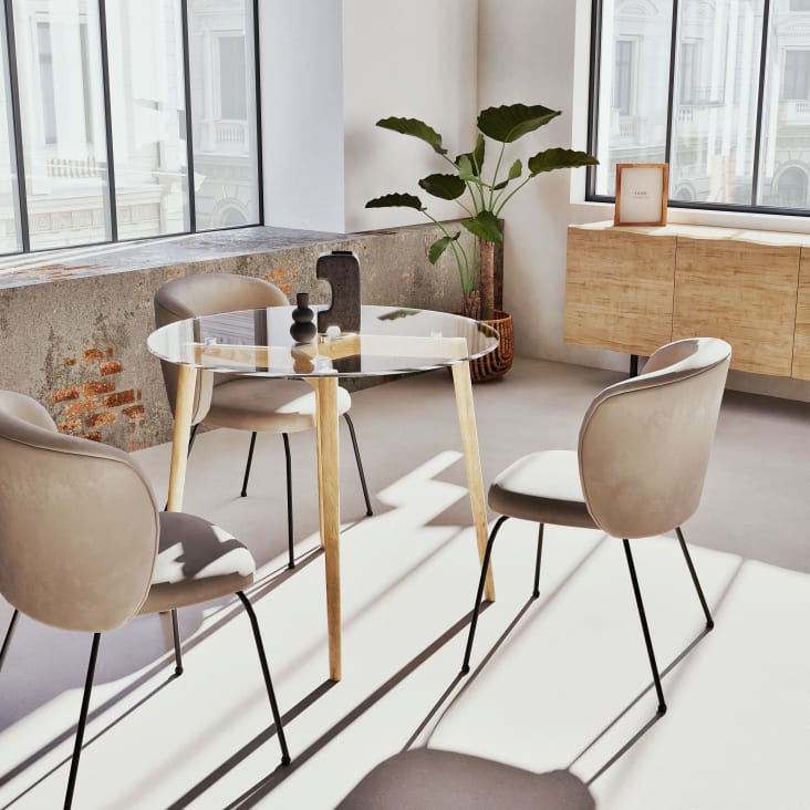 Mesa De Jantar Redonda De Vidro Para 4 Pessoas Mesa De Jantar Redonda