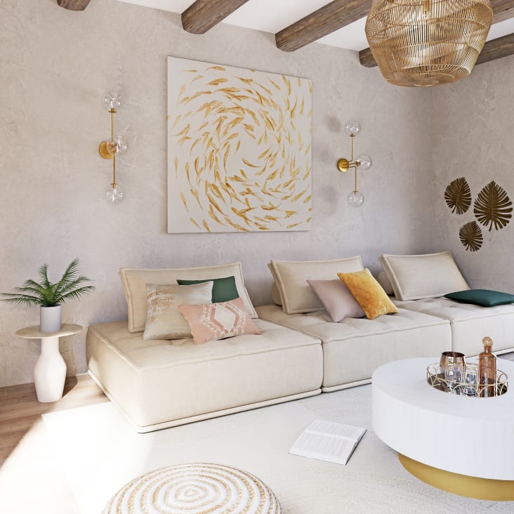 Mini palmera artificial en maceta blanca | Maisons du Monde