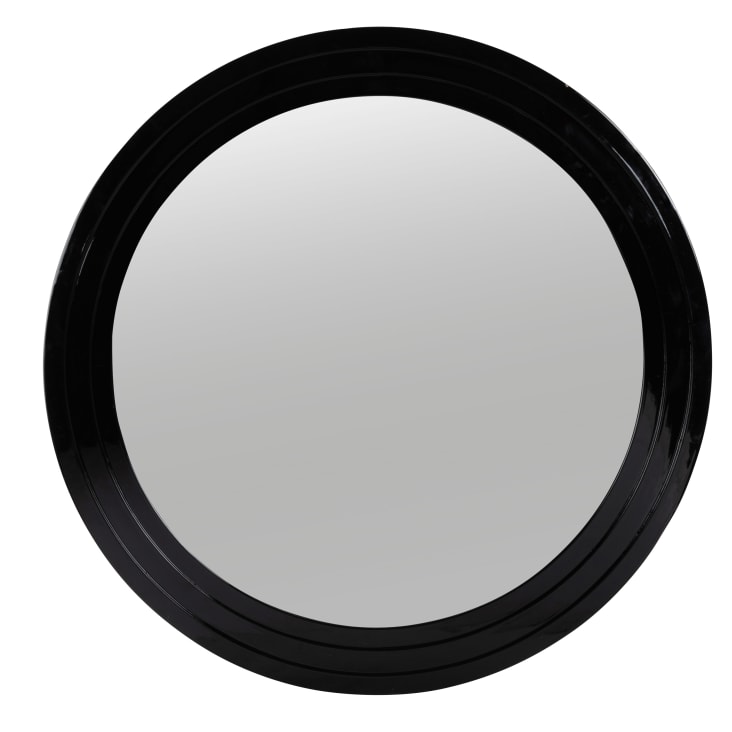 Miroir rond noir laqué D70 Newton | Maisons du Monde