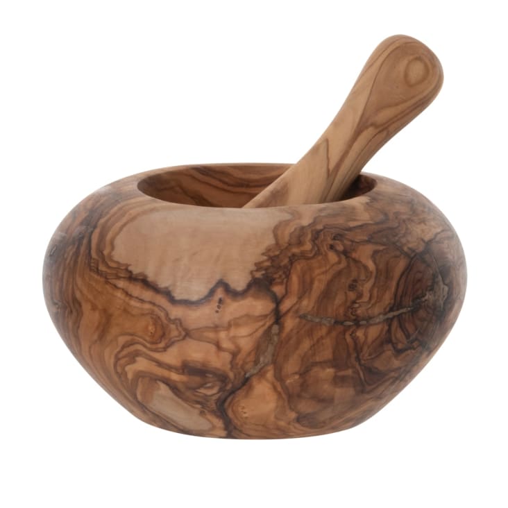 Mortaio e pestello in legno d'ulivo Olivier | Maisons du Monde