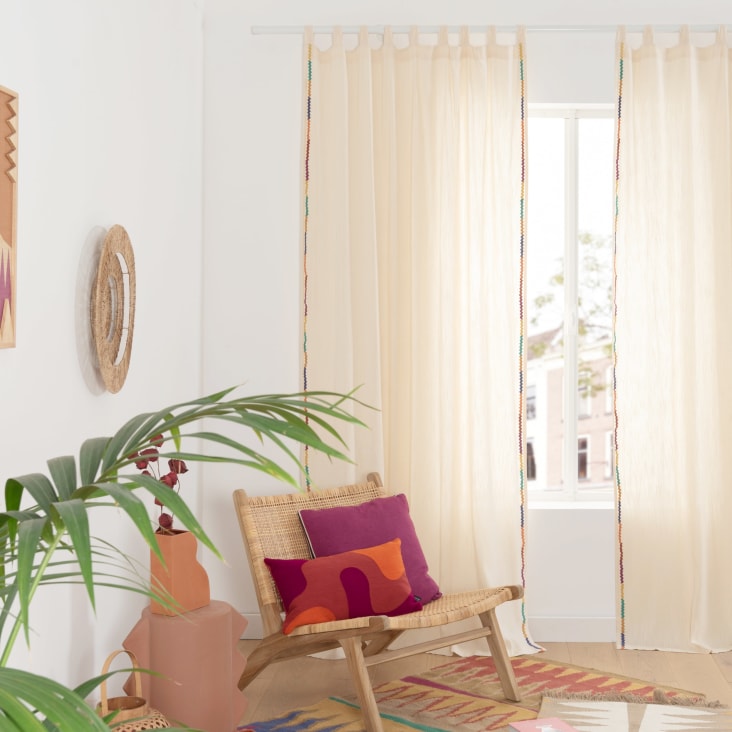 Multicolor gordijn met lusjes per stuk 140x250 Alondra | Maisons du Monde