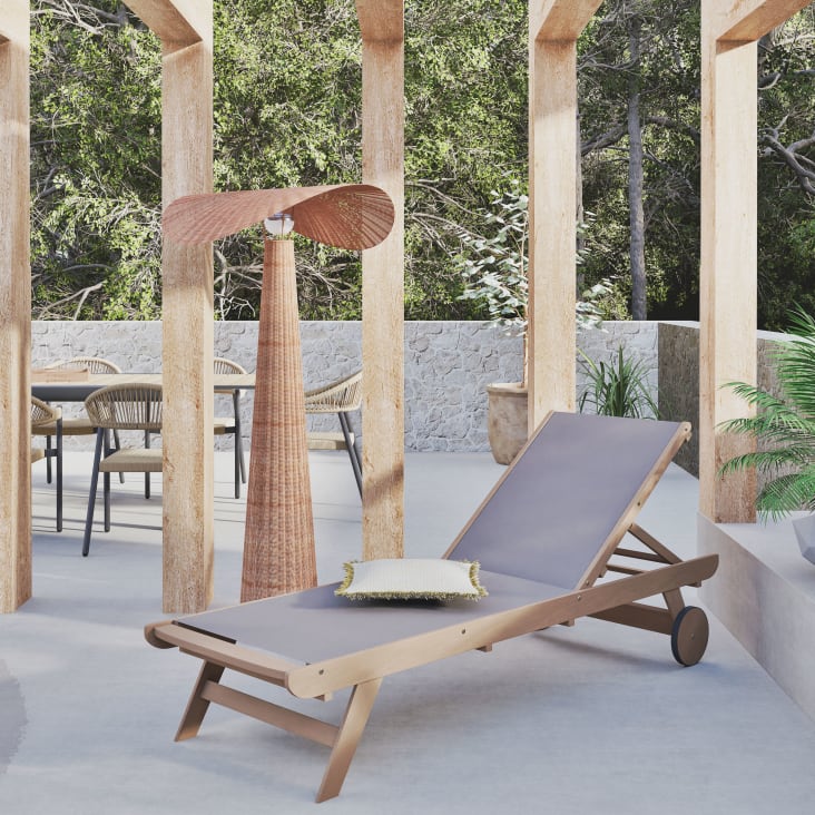 Outdoor-Stehlampe aus Rattan mit Akku Leni | Maisons du Monde