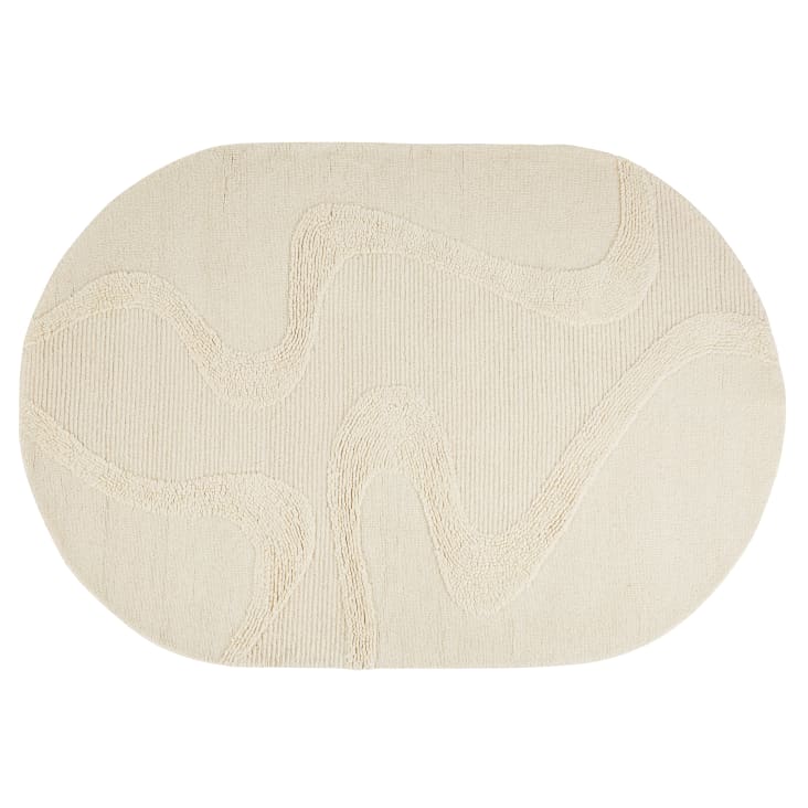 Ovaal getuft tapijt ecru 160x230 Evald | Maisons du Monde