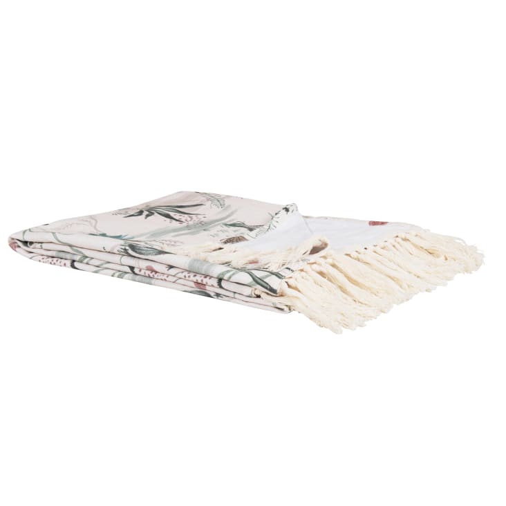 Plaid en coton motif floral imprimé multicolore 170x130 Beida | Maisons ...