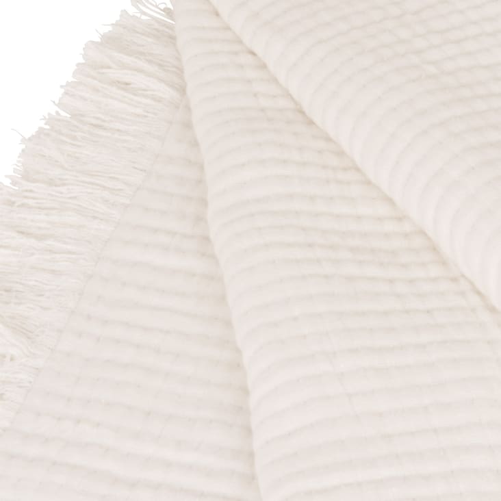 Plaid en gaze de coton écru 170x130 YAPALI | Maisons du Monde
