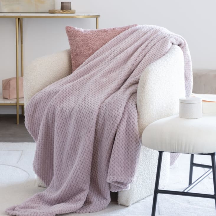 Plaid rosa fucsia e viola porpora 150x230cm | Maisons du Monde