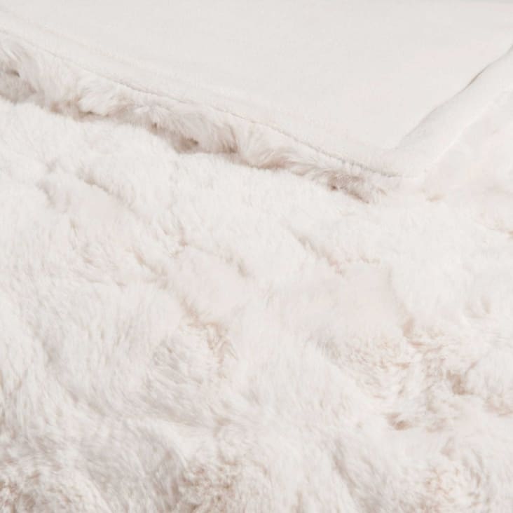 Plaid wit imitatiebont 150x180 Anastasie | Maisons du Monde