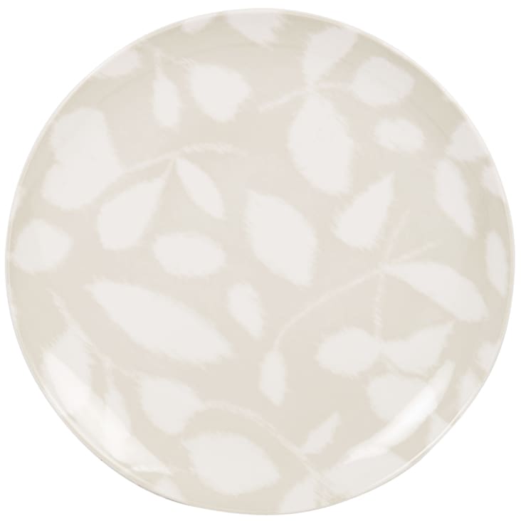 Plat bord van porselein met groen en wit plantenmotief MIRAMARE ...