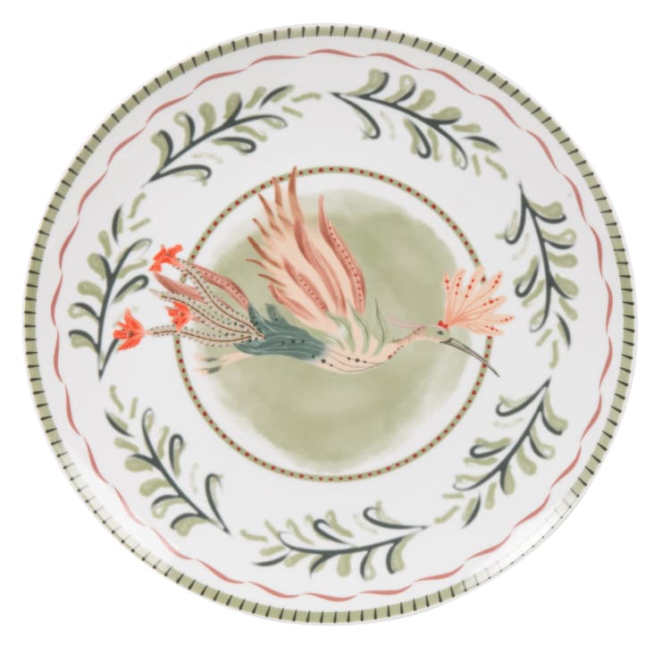 Plat de présentation en porcelaine motifs multicolores Azel | Maisons ...