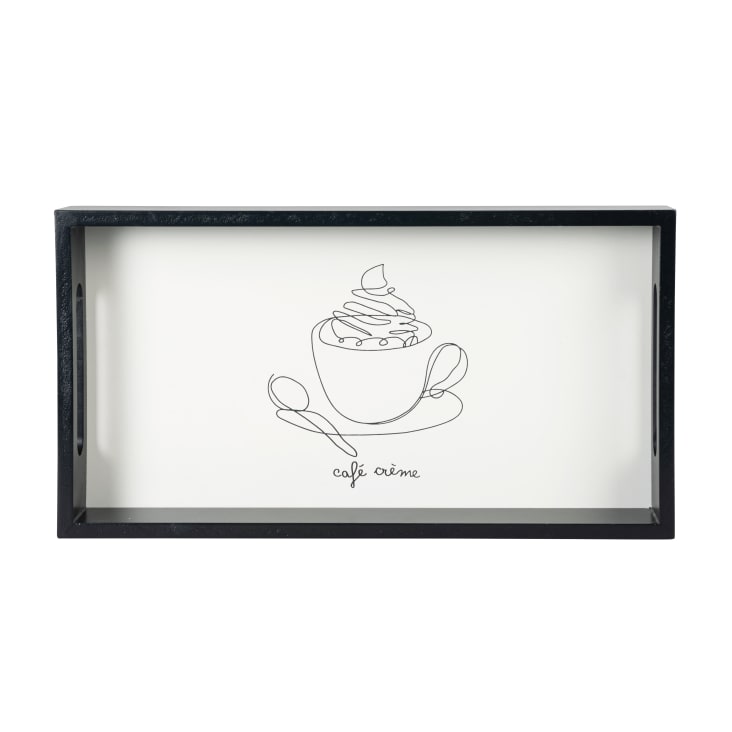 Plateau beige et noir Café crème | Maisons du Monde