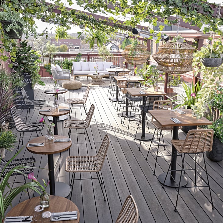 Plateau de table rond en acacia 2 personnes D60 Element Business ...