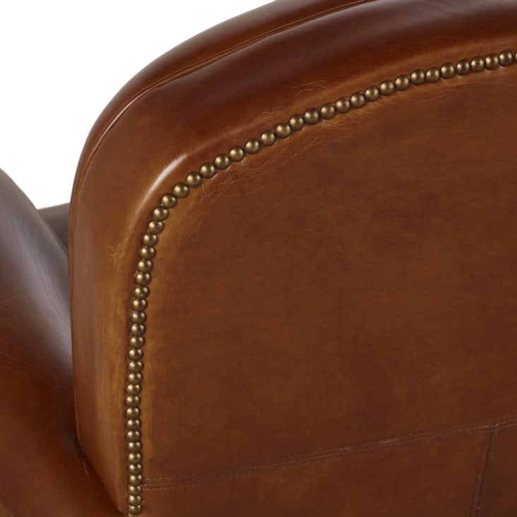 Poltrona Club marrone in cuoio Oxford | Maisons du Monde