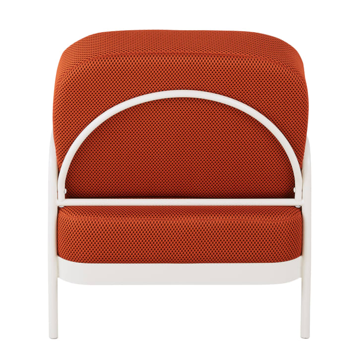 Poltrona in metallo color crema e tessuto riciclato color ruggine Play ...